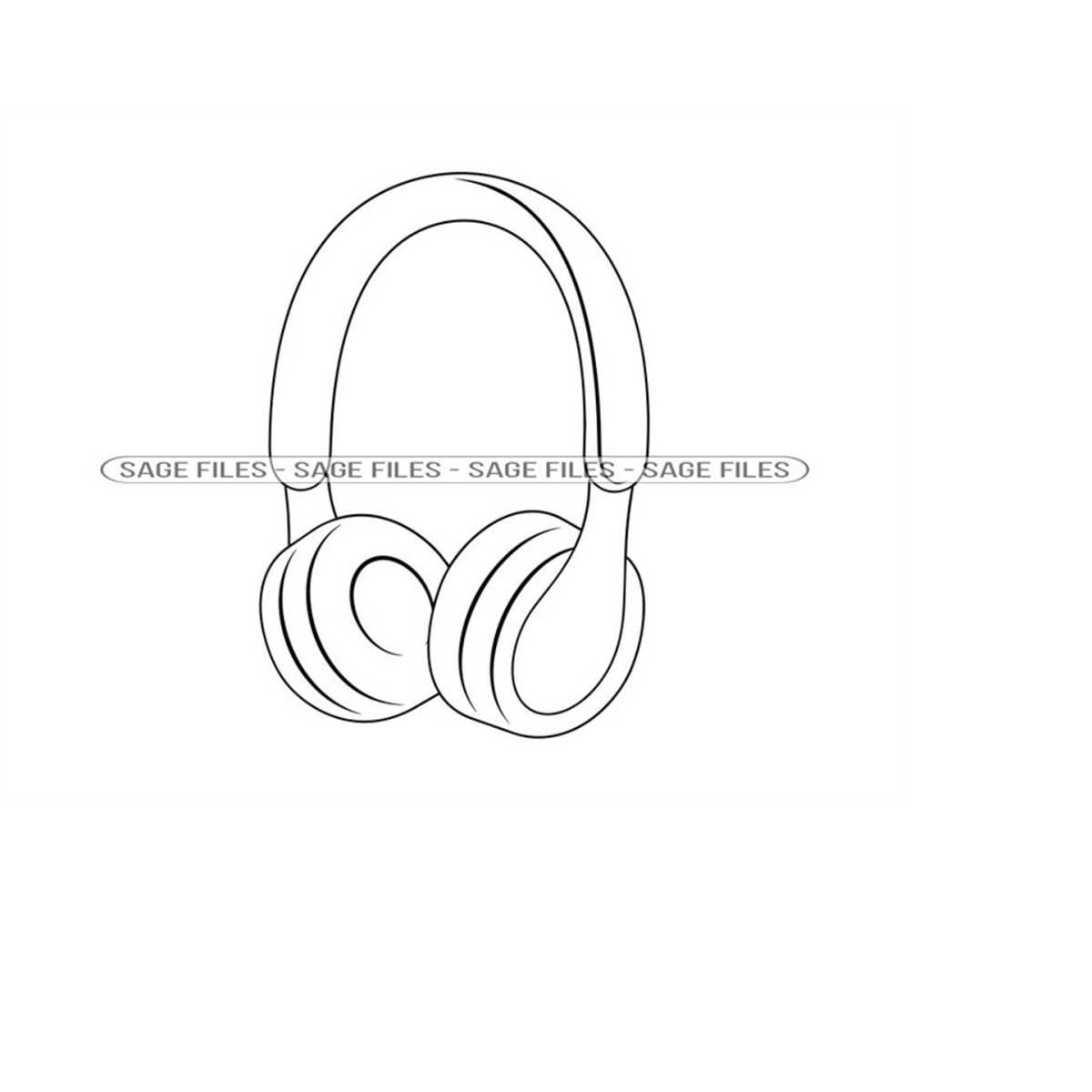 Headphones Outline 2 SVG, Headphones SVG, Headset Svg, Headp - Inspire ...
