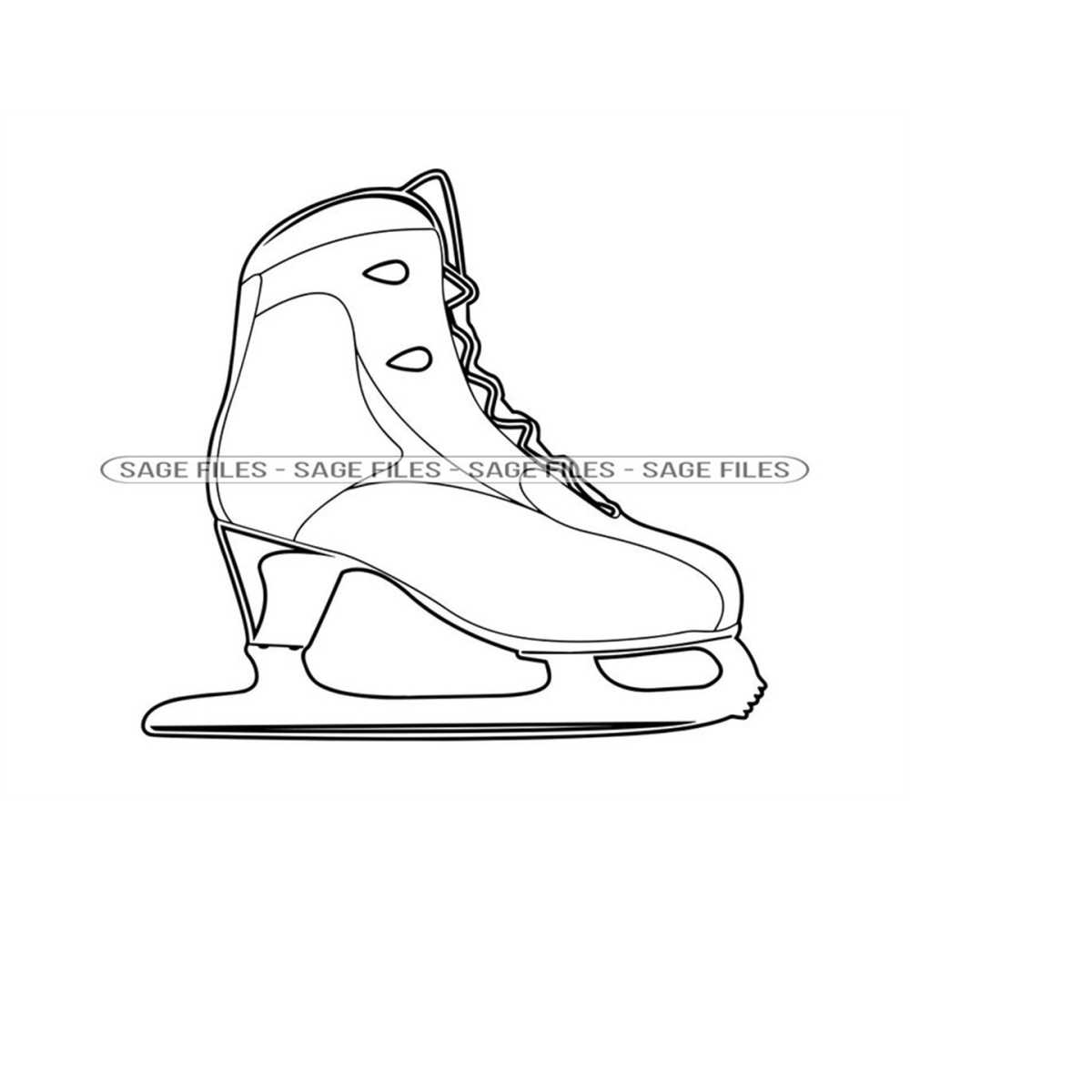 Ice Skate Outline 2 SVG, Hockey Skate Svg, Ice Skating Svg, - Inspire ...