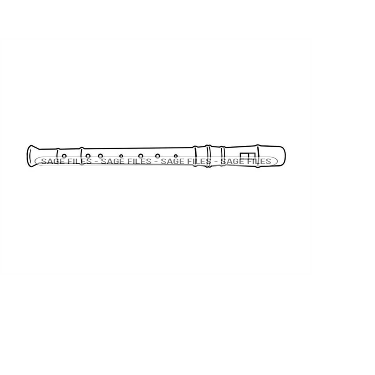 Flute Outline SVG, Flute Svg, Musical Instruments Svg, Flute - Inspire ...