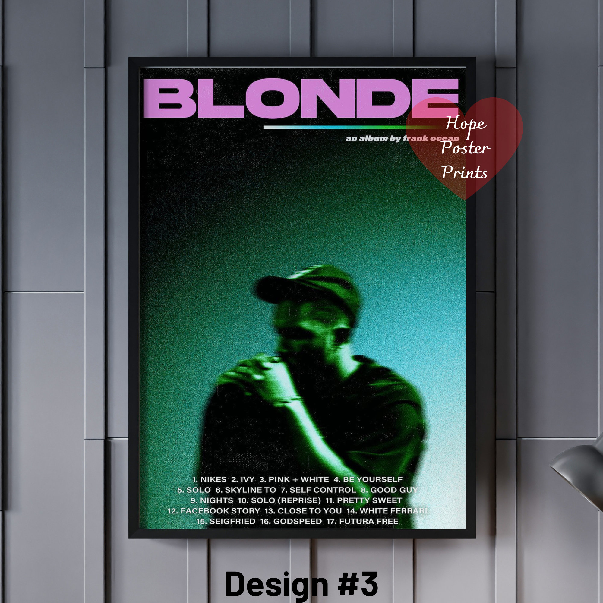 Frank Ocean Poster, Frank Ocean Blonde Album Poster, Blonde - Inspire ...
