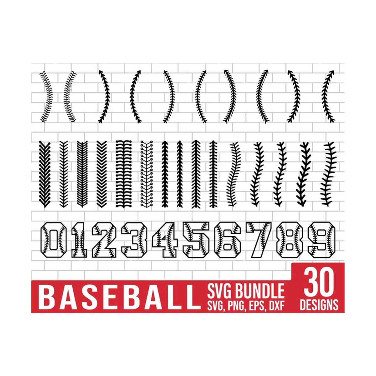 Baseball Svg Bundle, Baseball number Svg, Baseball Stitches | Inspire ...