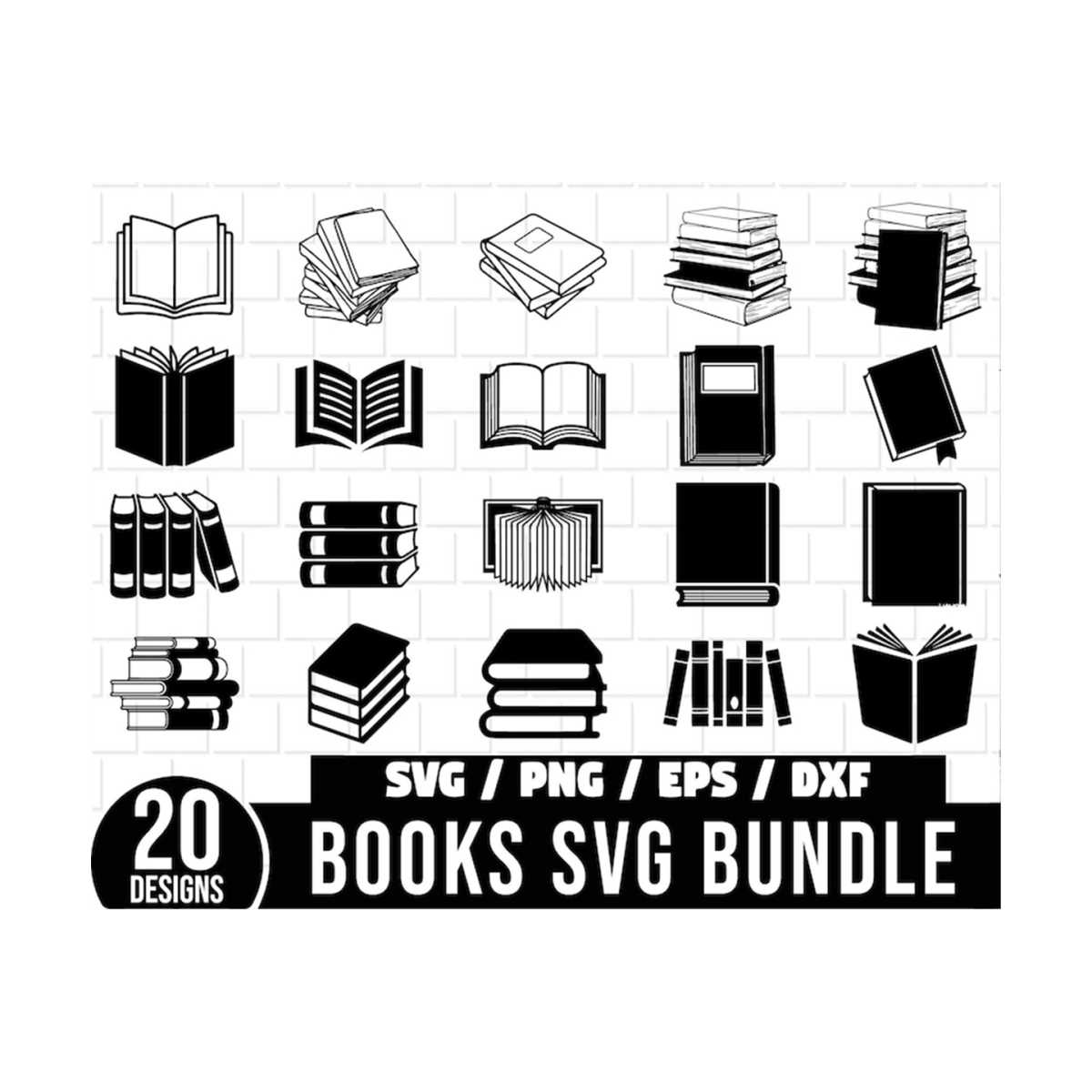 Books SVG Bundle, Books SVG, Books Silhouette, Reading SVG B | Inspire ...