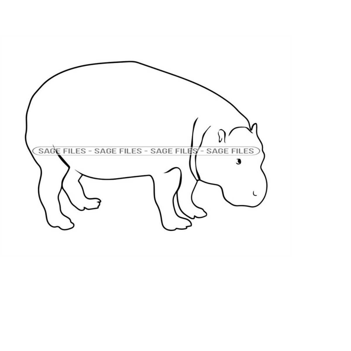 Hippo Outline SVG, Hippo Svg, Hippopotamus Svg, Hippo Clipar - Inspire ...