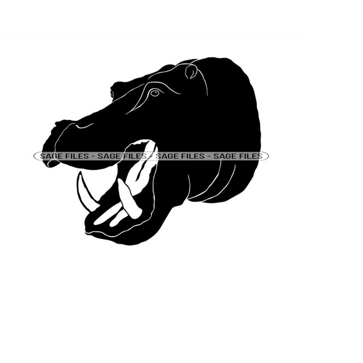 Hippo Head 2 SVG, Hippo Mascot Svg, Hippo Svg, Hippo Clipart - Inspire ...