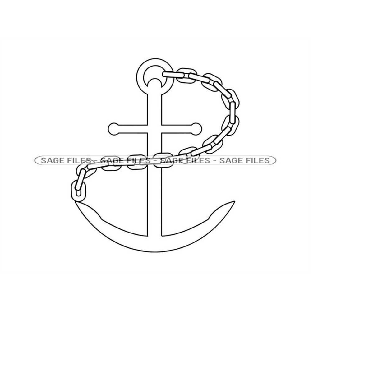 Anchor Outline 6 SVG, Anchor SVG, Nautical SVG, Anchor Clipa - Inspire ...