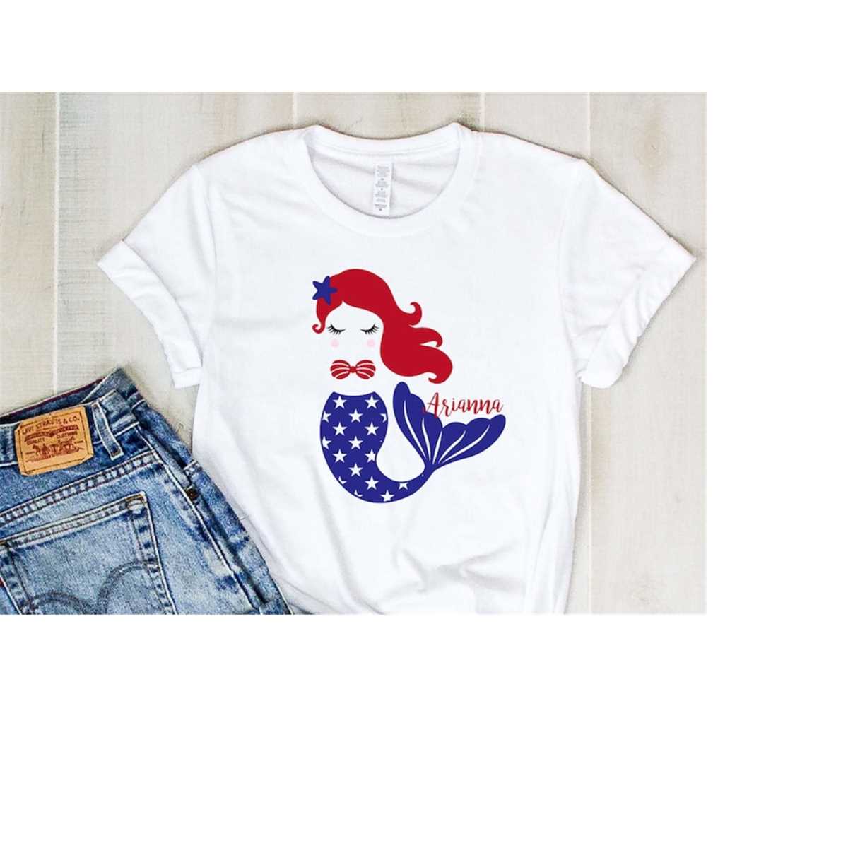4th of July SVG, Mermaid SVG, Mermaid Monogram Svg, Cute Mer | Inspire ...