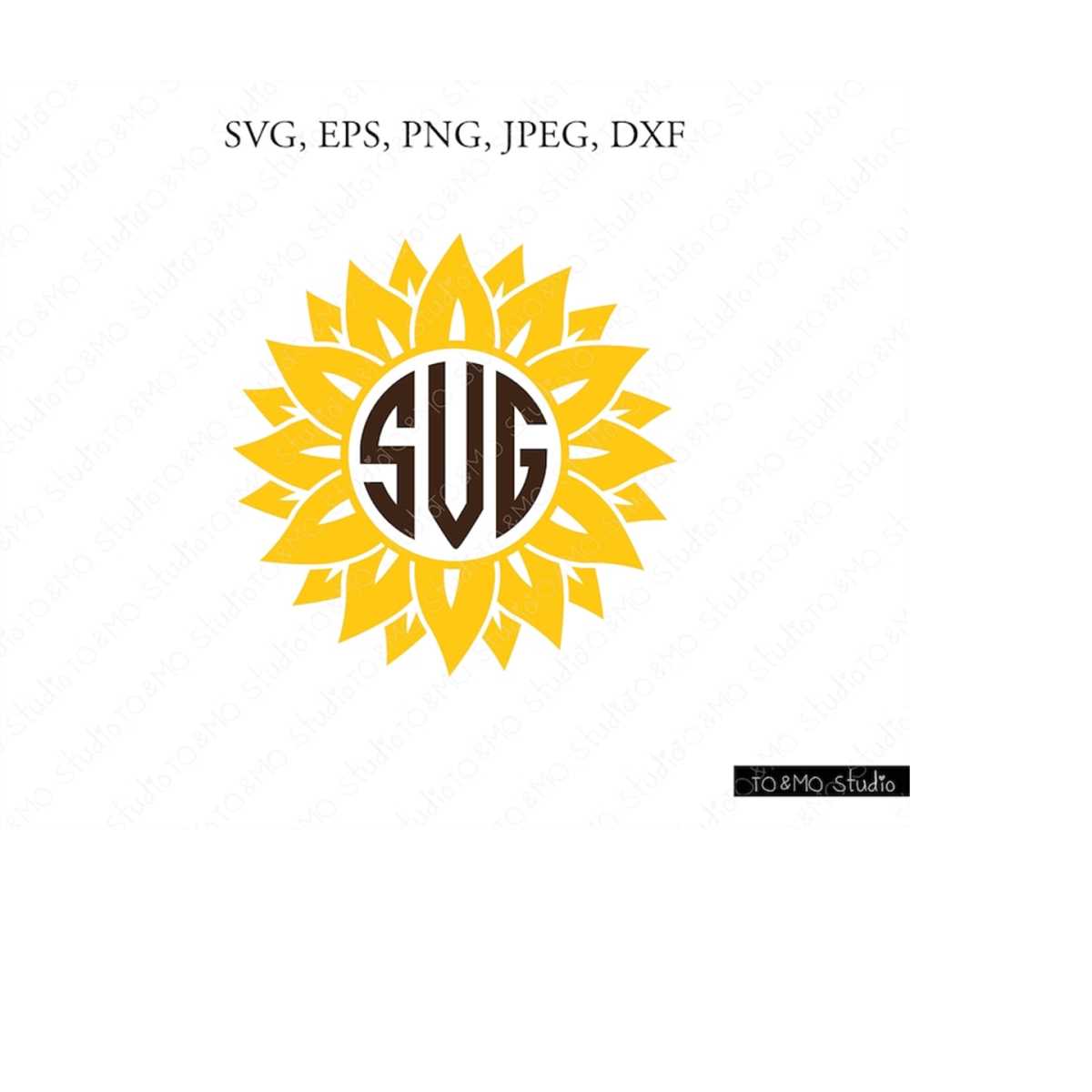 Sunflower SVG, Sunflower Monogram Svg, Flower Svg, Sunflower | Inspire ...