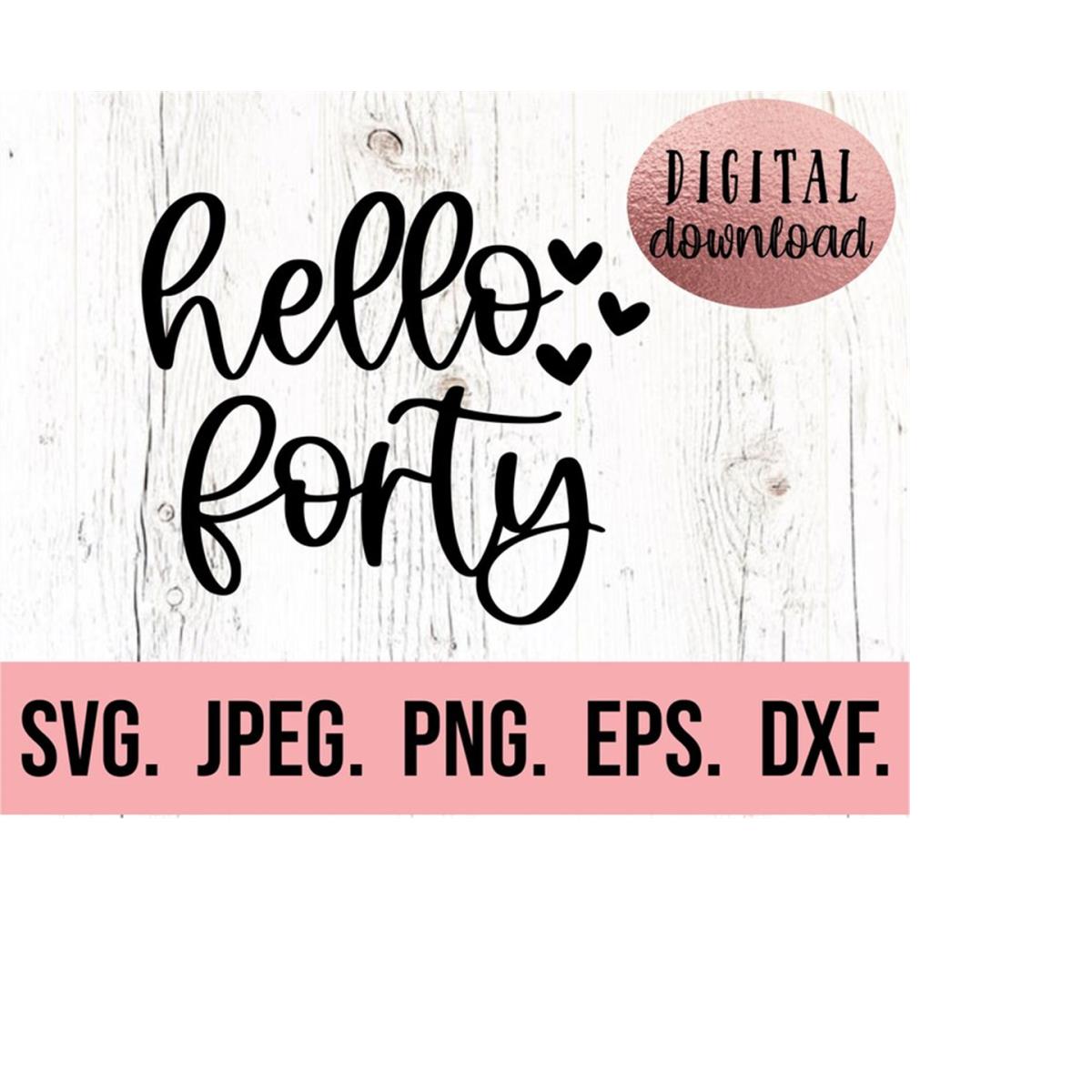 Hello 40 SVG - 40th Birthday svg - 40 Birthday Design - Fort | Inspire ...