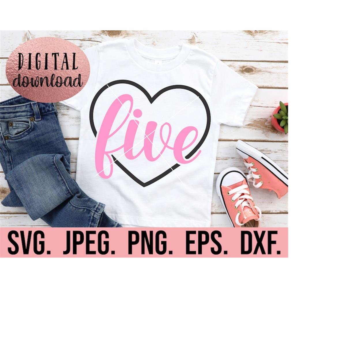 Five SVG - Fifth Birthday SVG - 5th Birthday Girl Shirt - Di | Inspire ...