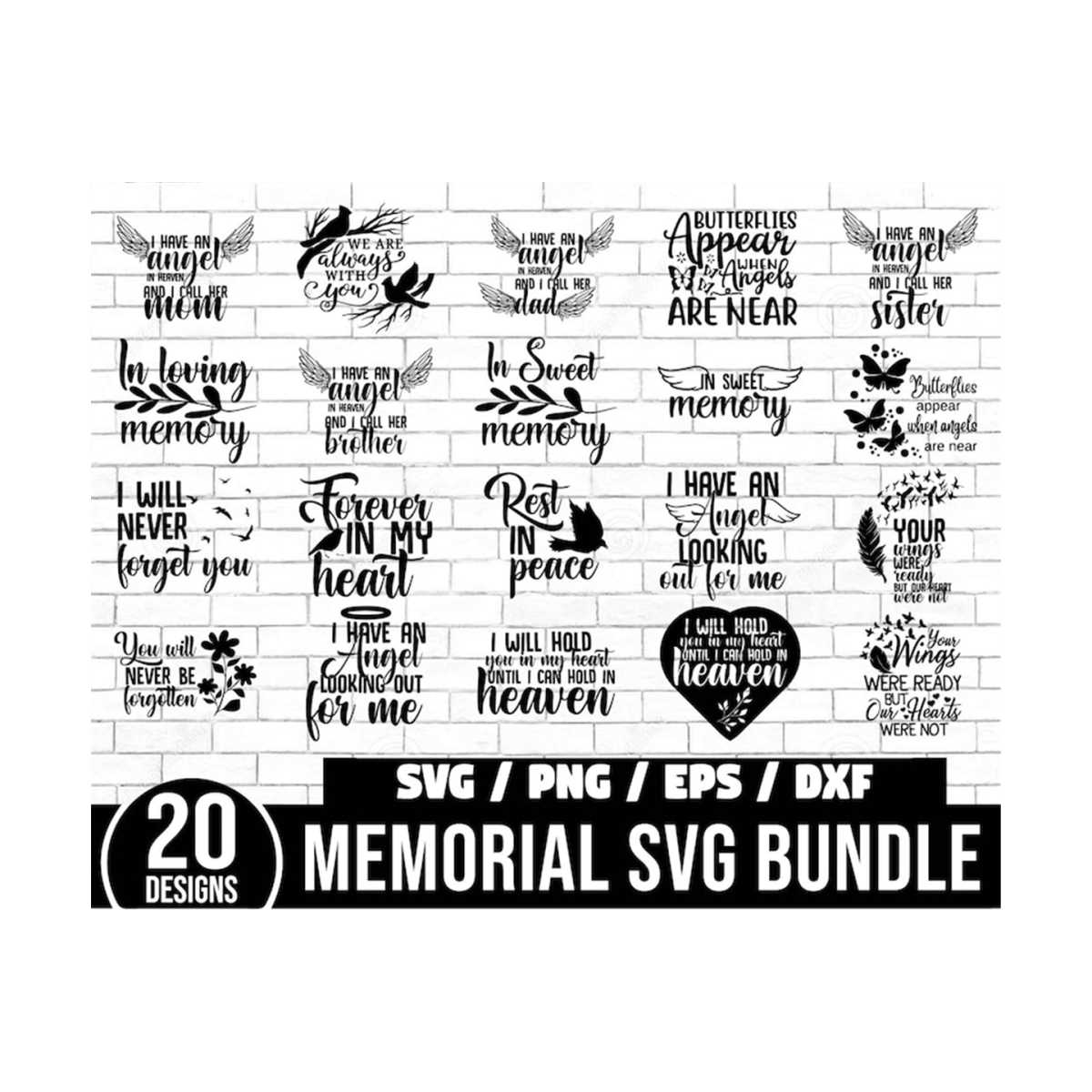 Memorial SVG Bundle, Memorial Quotes SVG, Cardinal svg, Hea | Inspire ...