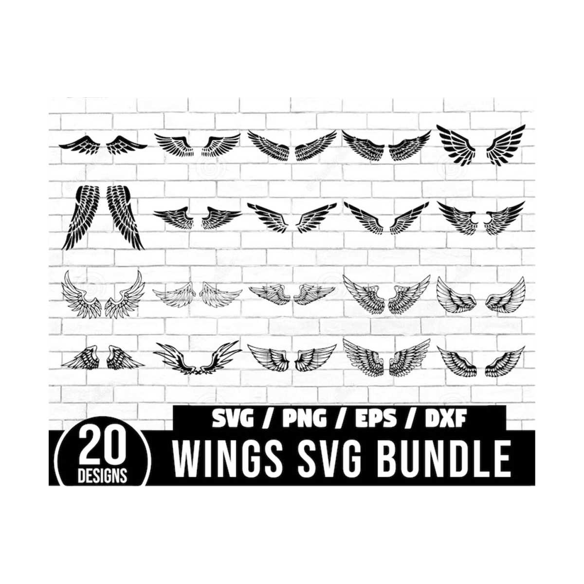 Wings Svg Bundle, Angel Wings Clip Art, Wings Cut File, ang | Inspire ...