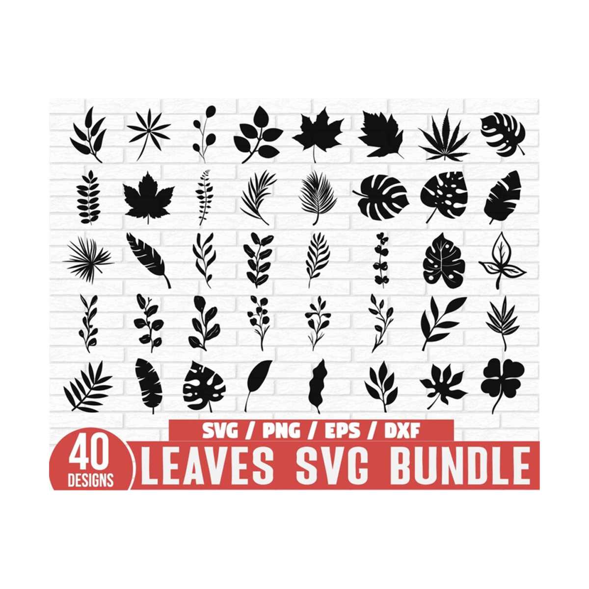 Leaves Svg Bundle, Hand Drawn Leaves SVG, Tropical leaves sv - Inspire ...