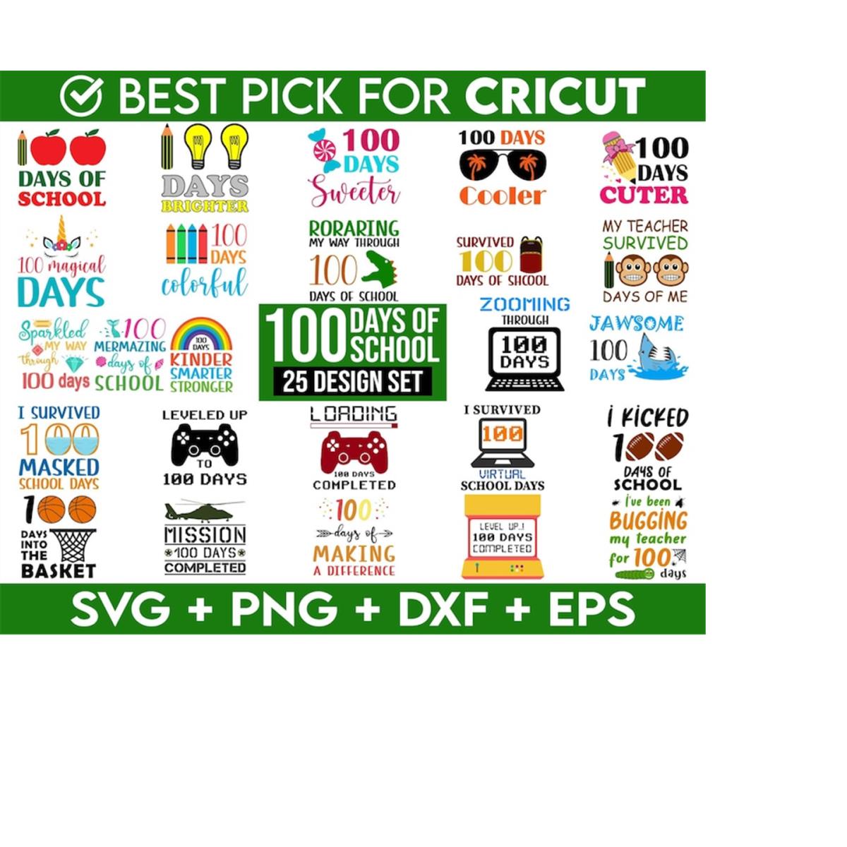 100 Days Of School Svg Bundle, 100th day of school, 100 Days - Inspire ...