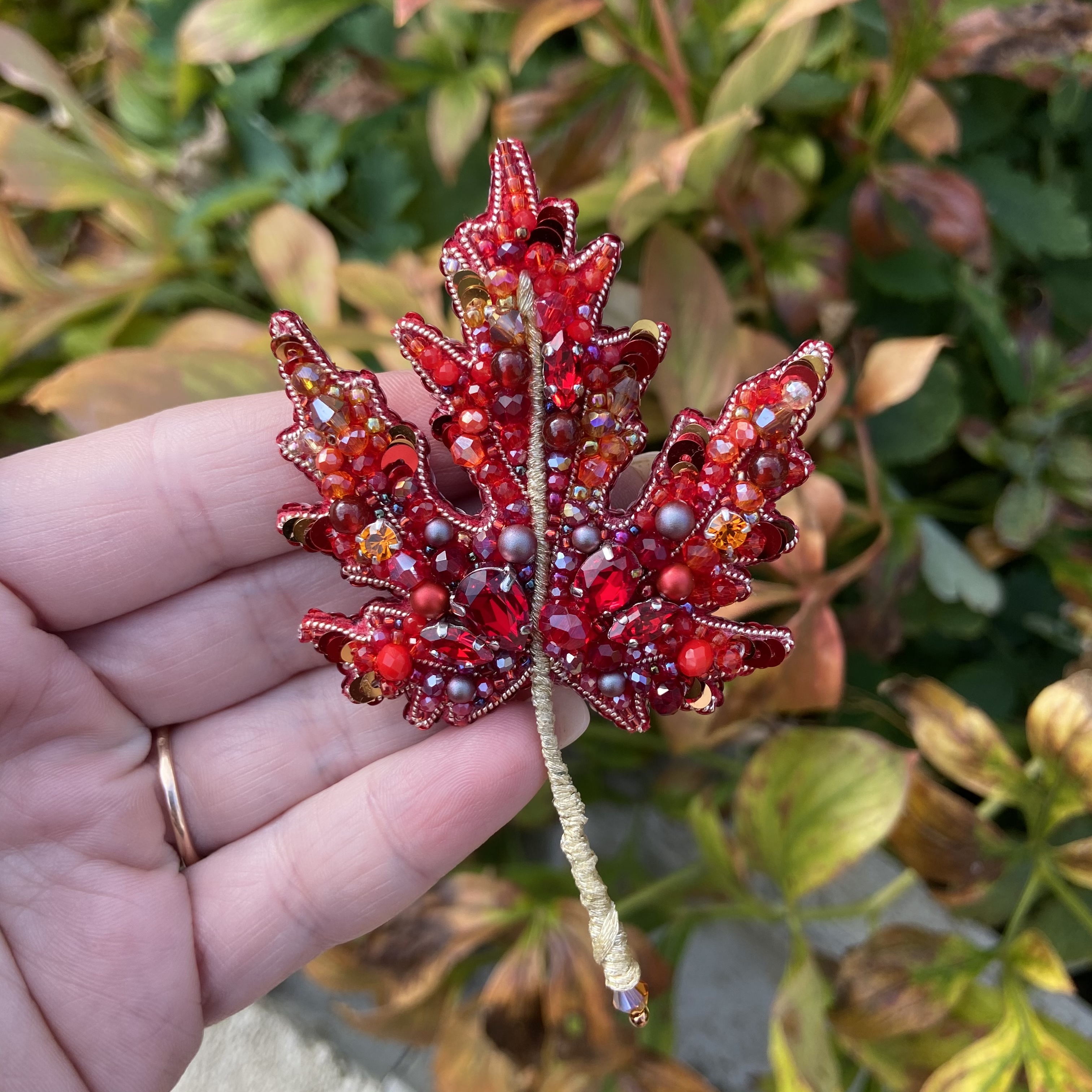 Leaf autumn brooch handmade | Inspire Uplift