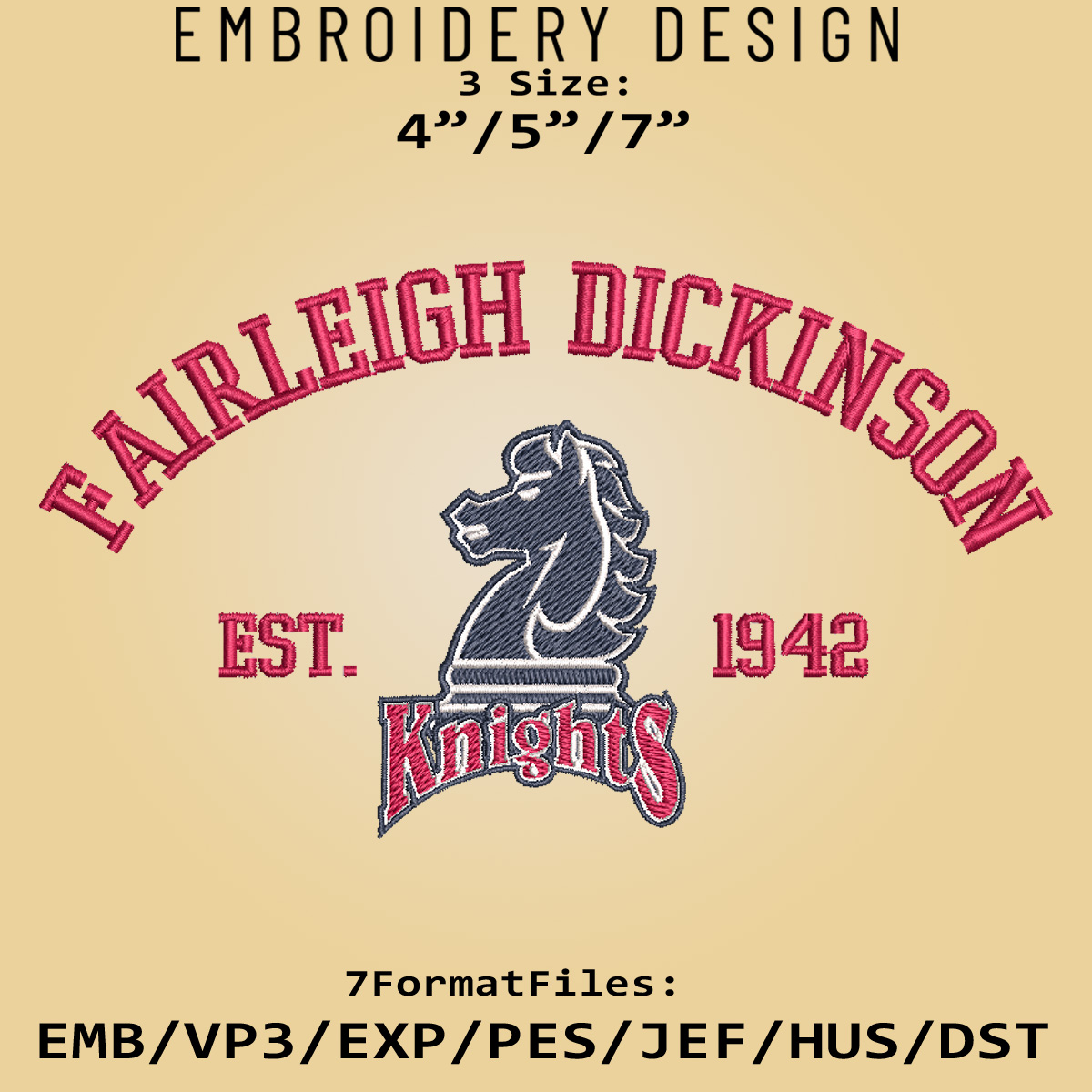 Fairleigh Dickinson Knights embroidery design, NCAA Logo Emb | Inspire ...