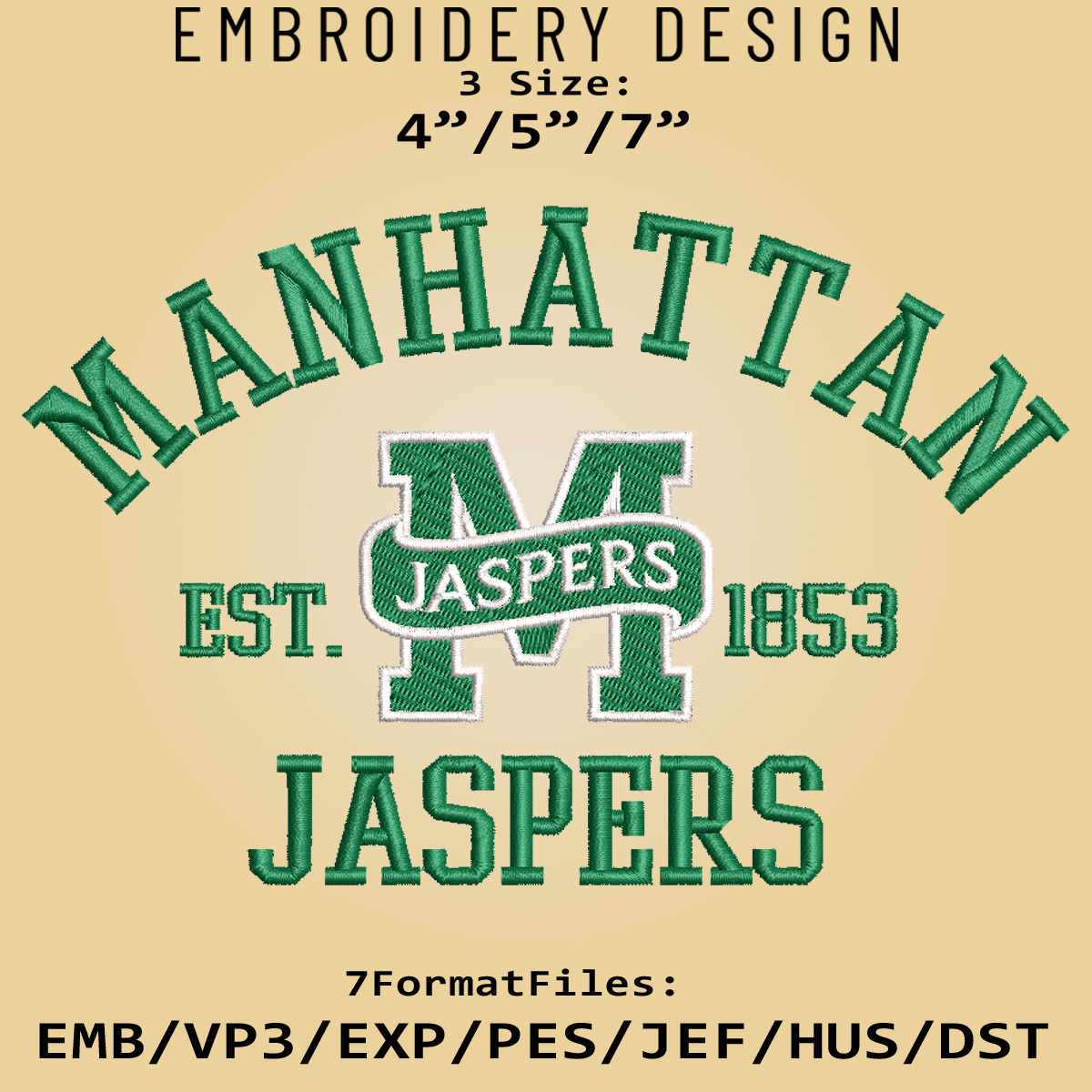 Manhattan Jaspers embroidery design, NCAA Logo Embroidery Fi | Inspire ...