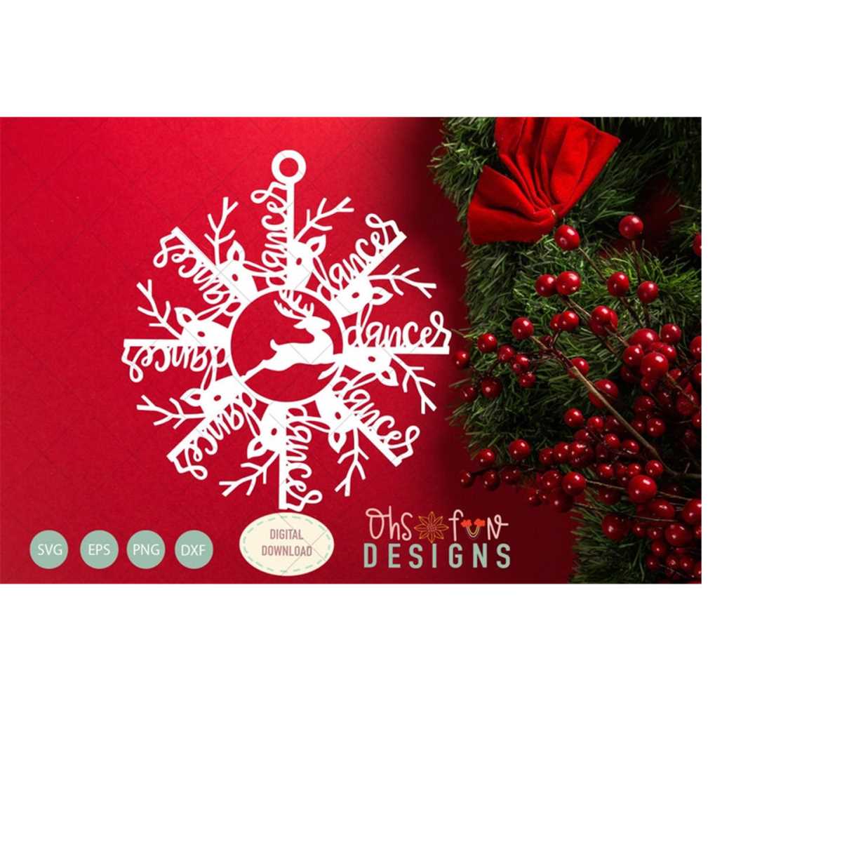 Dancer reindeer Christmas ornament , DIGITAL DOWNLOAD ONLY, | Inspire ...