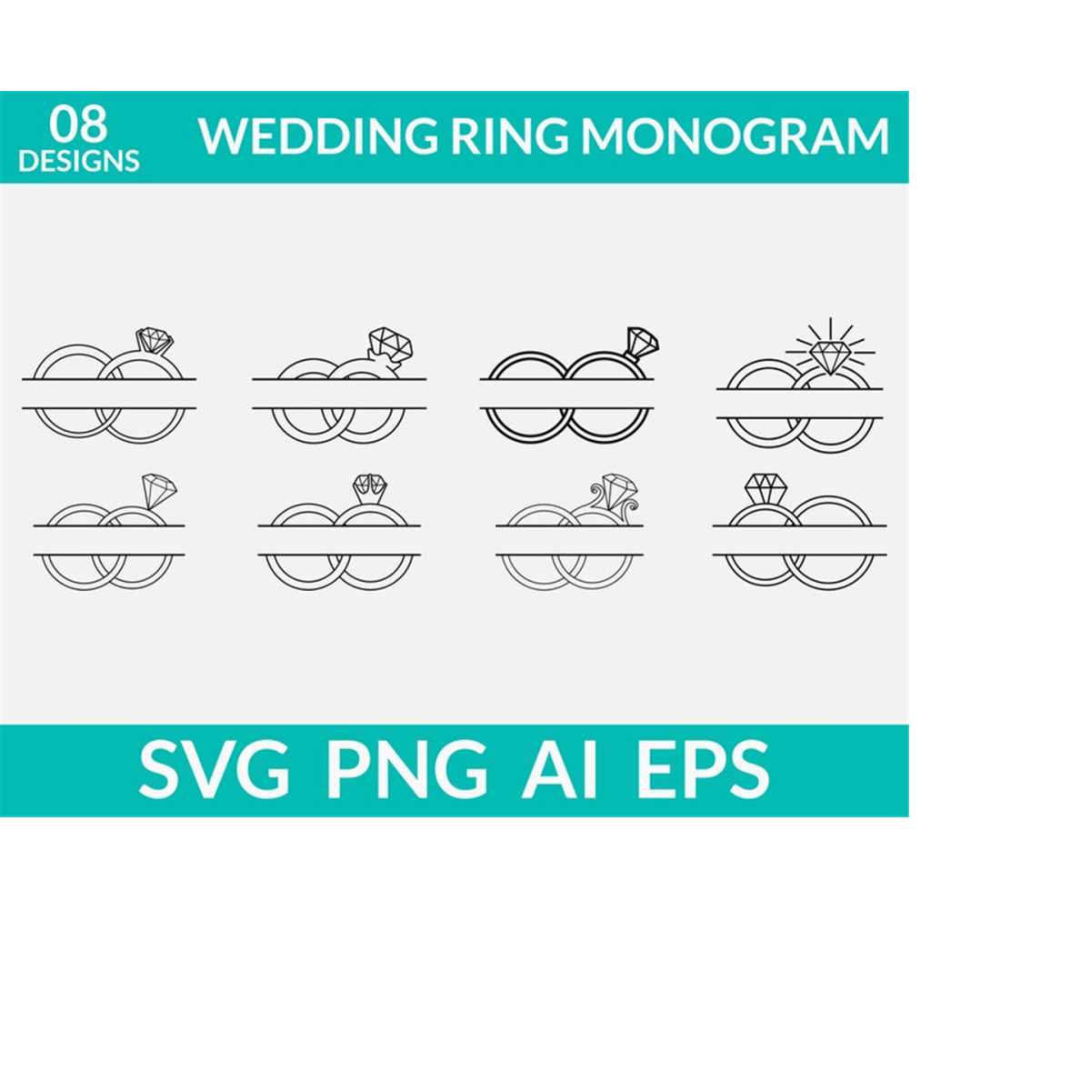 Wedding Ring Monogram svg, Engagement Ring Monogram svg, Mr | Inspire ...