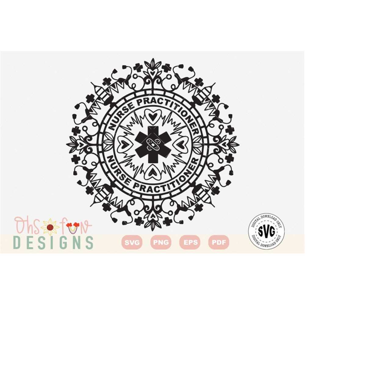 Nurse practitioner mandala svg | DIGITAL DOWNLOAD ONLY | Ess | Inspire ...