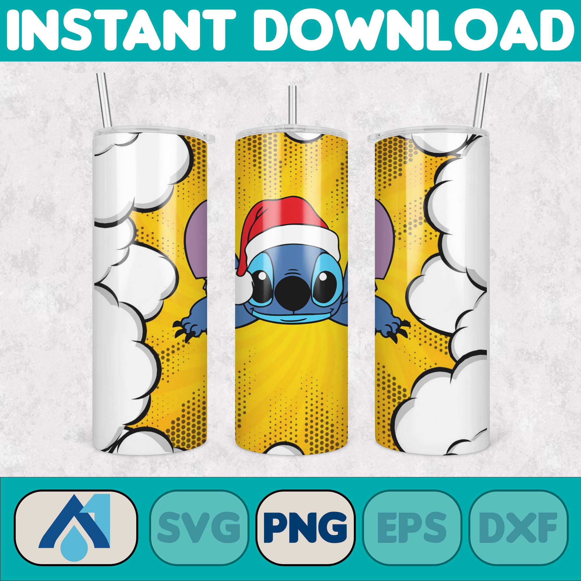 Christmas Stitch Tumbler Wrap, Stitch Sublimation Designs, 2 | Inspire ...