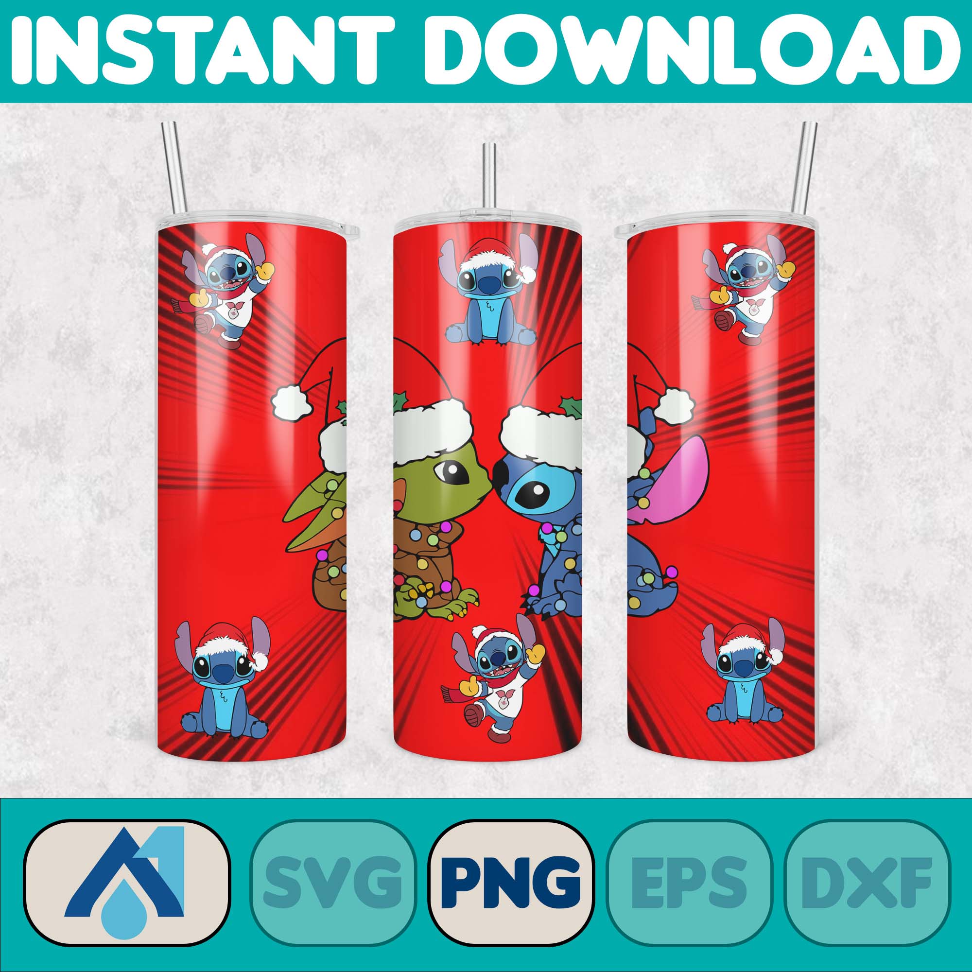 Christmas Stitch Tumbler Wrap, Stitch Sublimation Designs, 2 | Inspire ...
