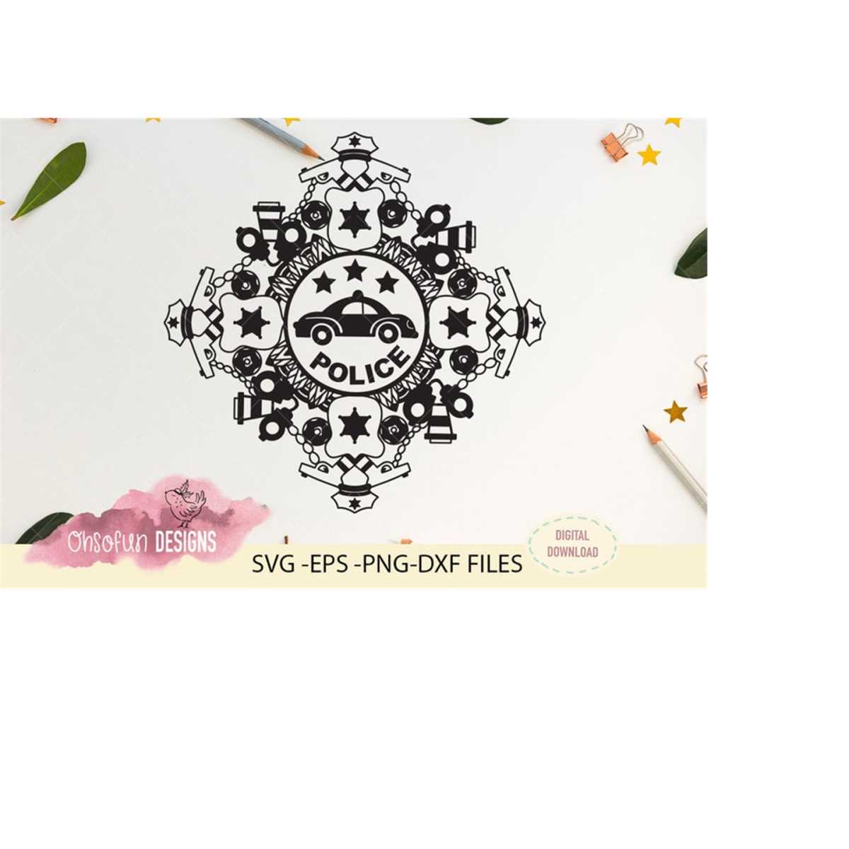 Police Mandala, SVG file, Digital Download ONLY, police car | Inspire ...