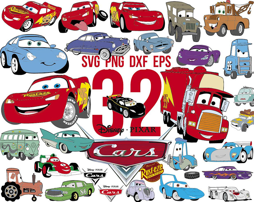 Disney Cars SVG Bundle, Cars svg, Lightning McQueen svg, Car - Inspire ...