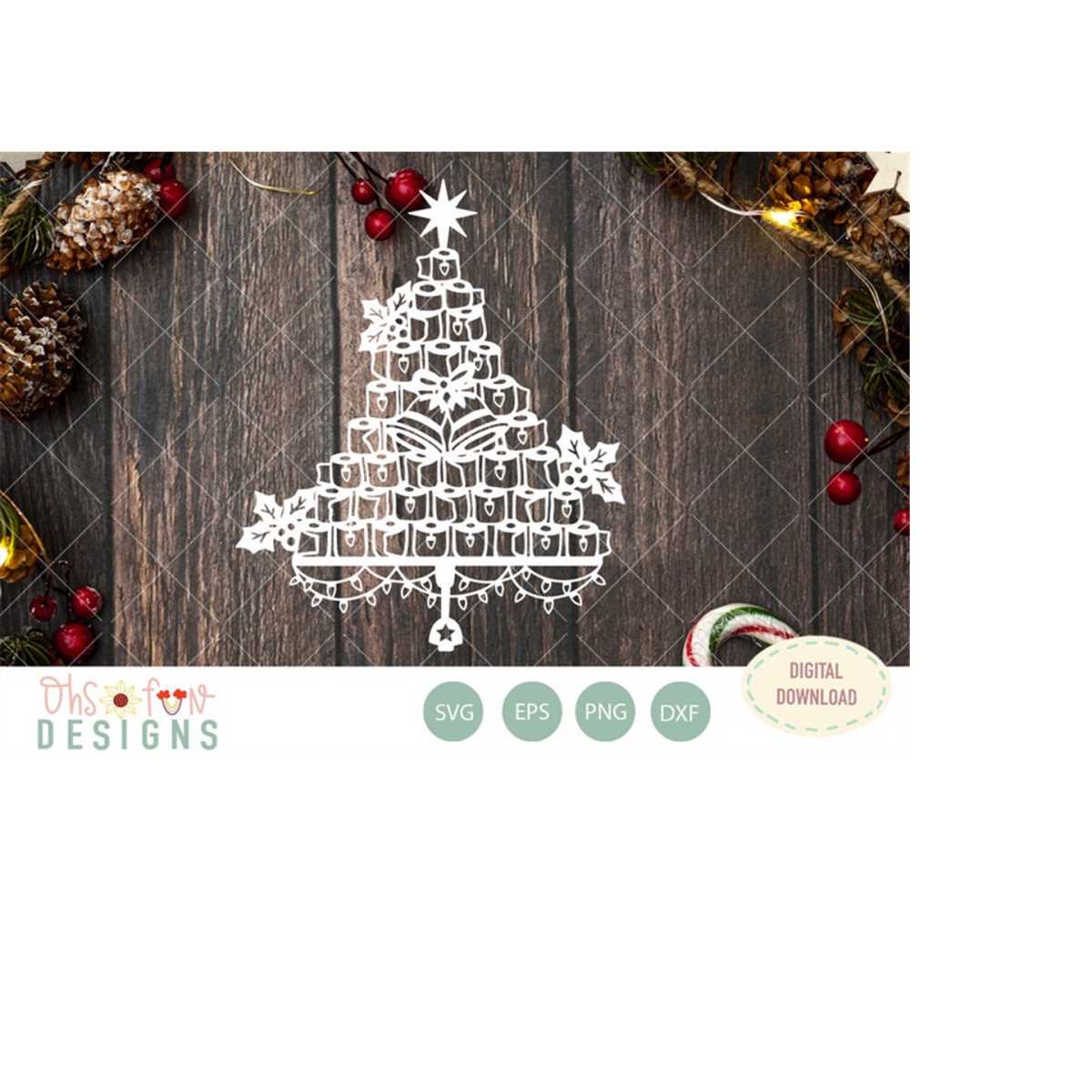 Toilet paper Christmas tree paper cut, svg file, DIGITAL DO | Inspire ...