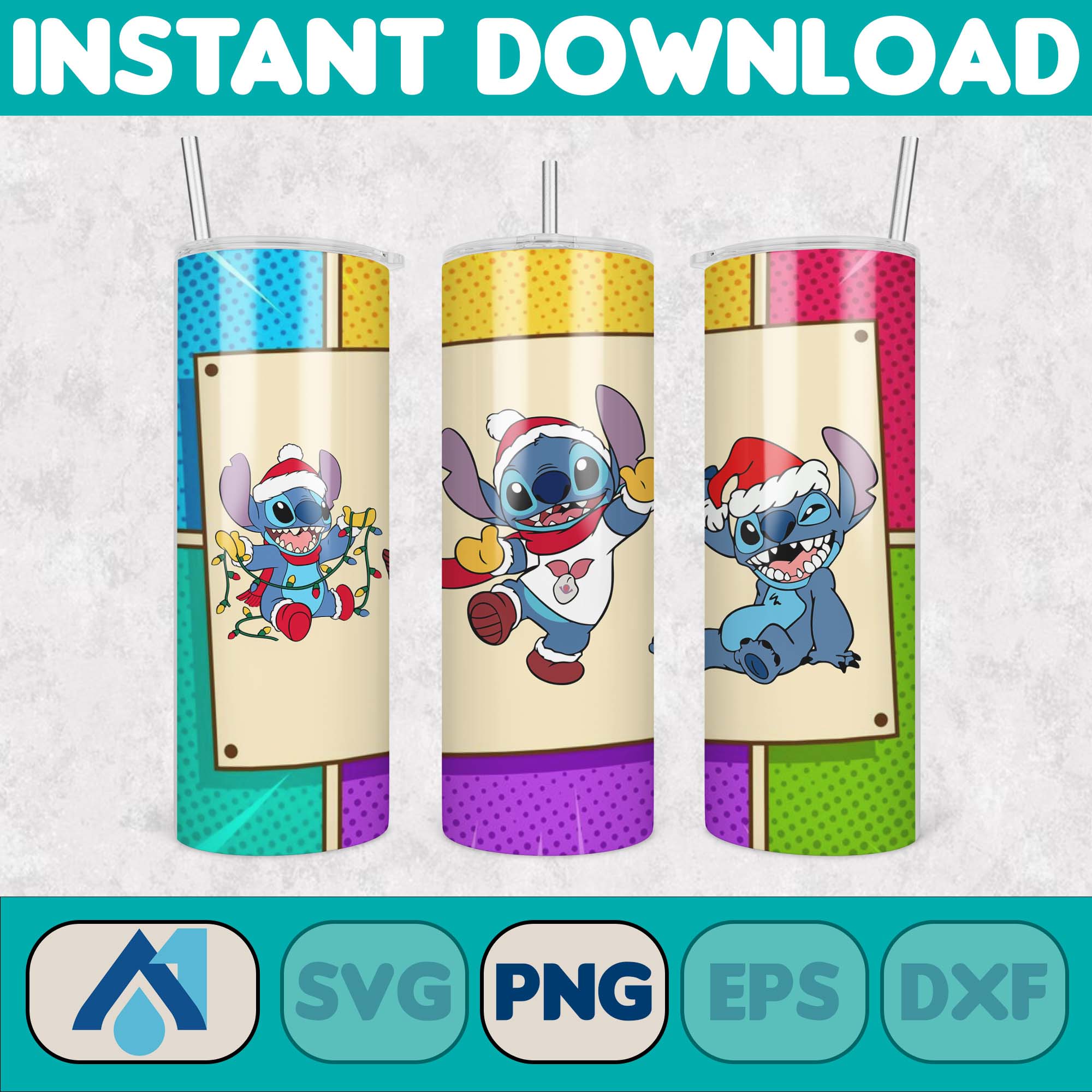 Christmas Stitch Tumbler Wrap, Stitch Sublimation Designs, 2 | Inspire ...