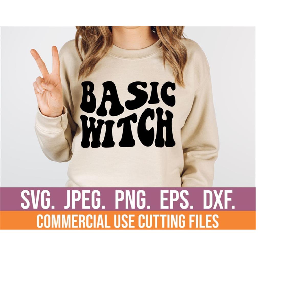 Basic Witch SVG - Spooky Vibes - Retro Halloween Wavy Letter | Inspire ...