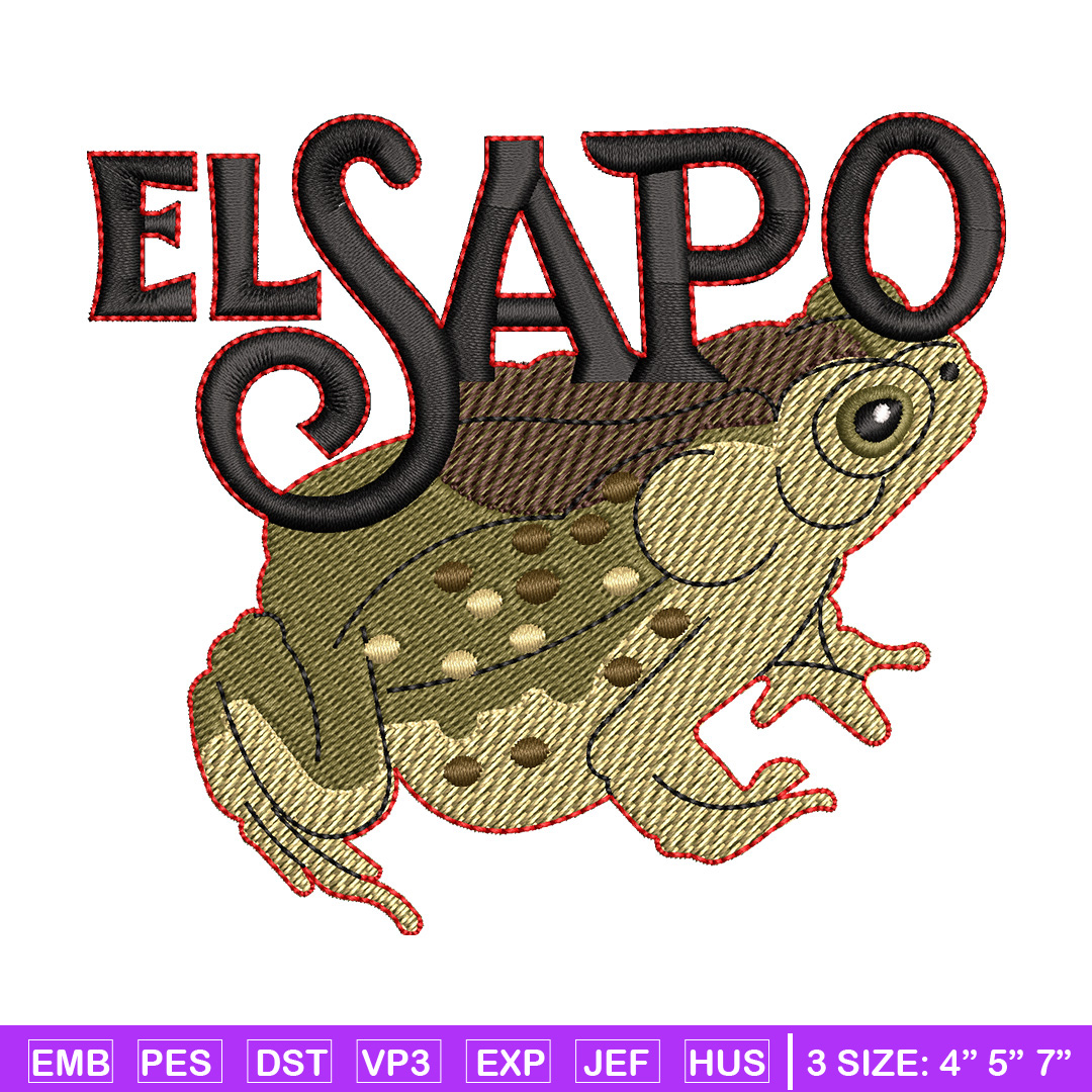 El sapo embroidery design, Logo embroidery, Embroidery file, | Inspire ...