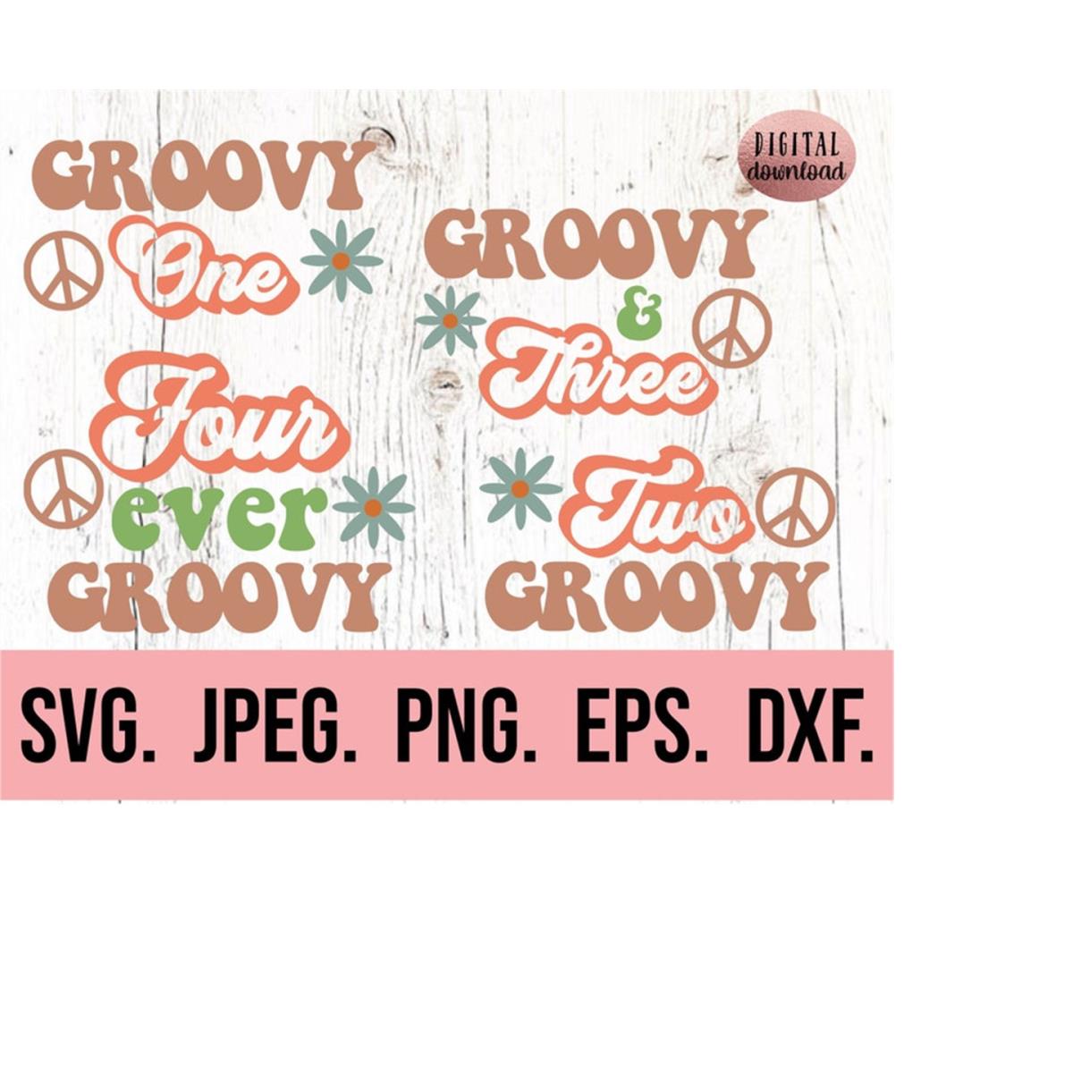 Groovy Birthday Bundle SVG - First Birthday SVG - 1st Birthd | Inspire ...