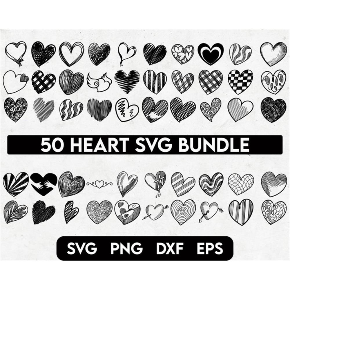 Heart SVG Bundle, Hearts Svg, Valentine's Day Svg, Heart Cut | Inspire ...