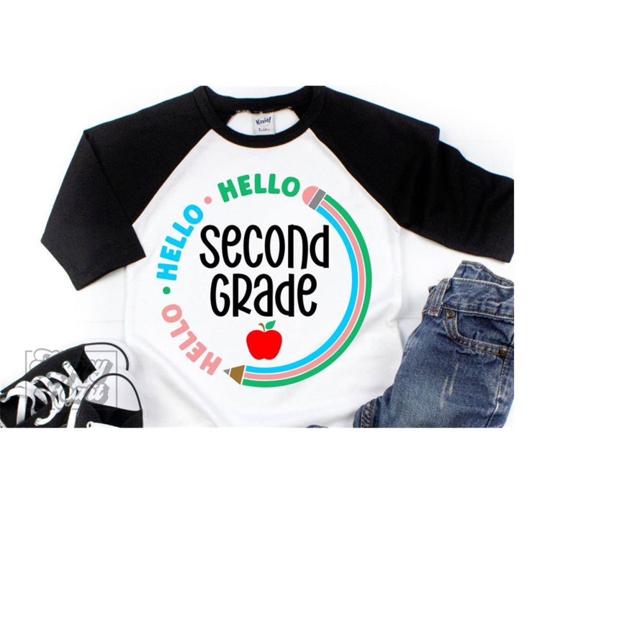Hello Second Grade SVG - Hello Grade 2 Vibes - Instant Downl | Inspire ...