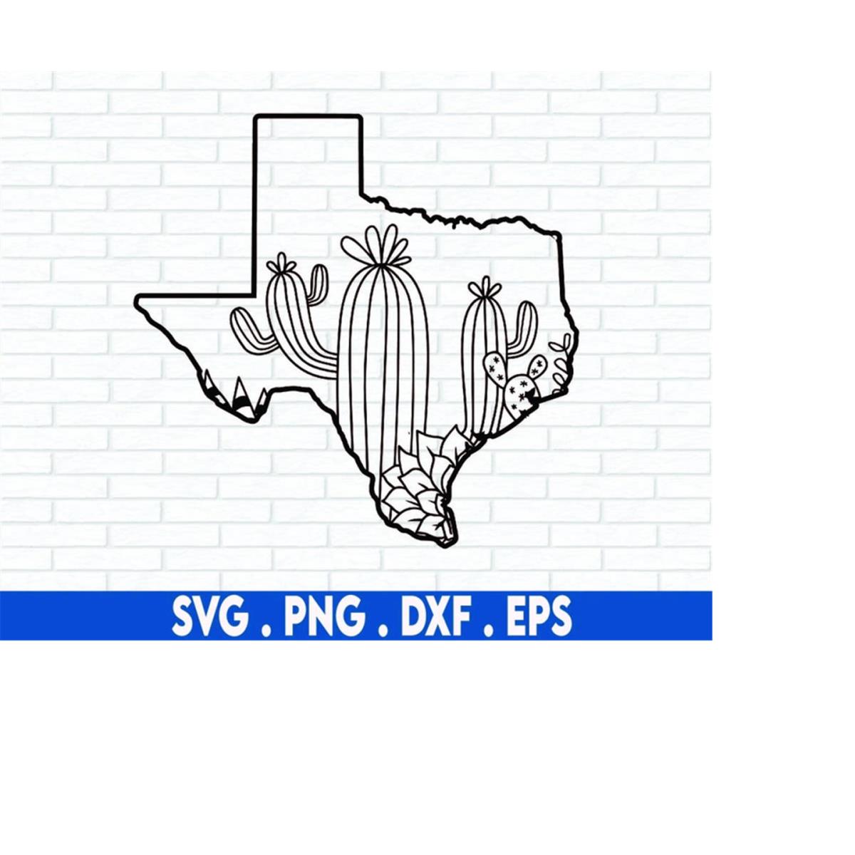 Texas Map with Cactus SVG, Svg Files For Cricut Designs, Sil | Inspire ...