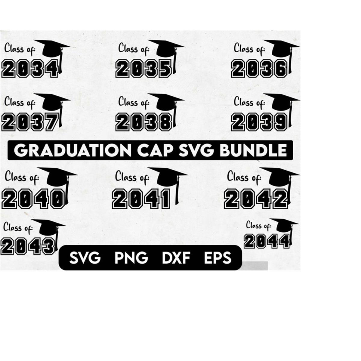 Graduation Cap Svg Bundle, Class of 2034, Class of 2035, C | Inspire Uplift