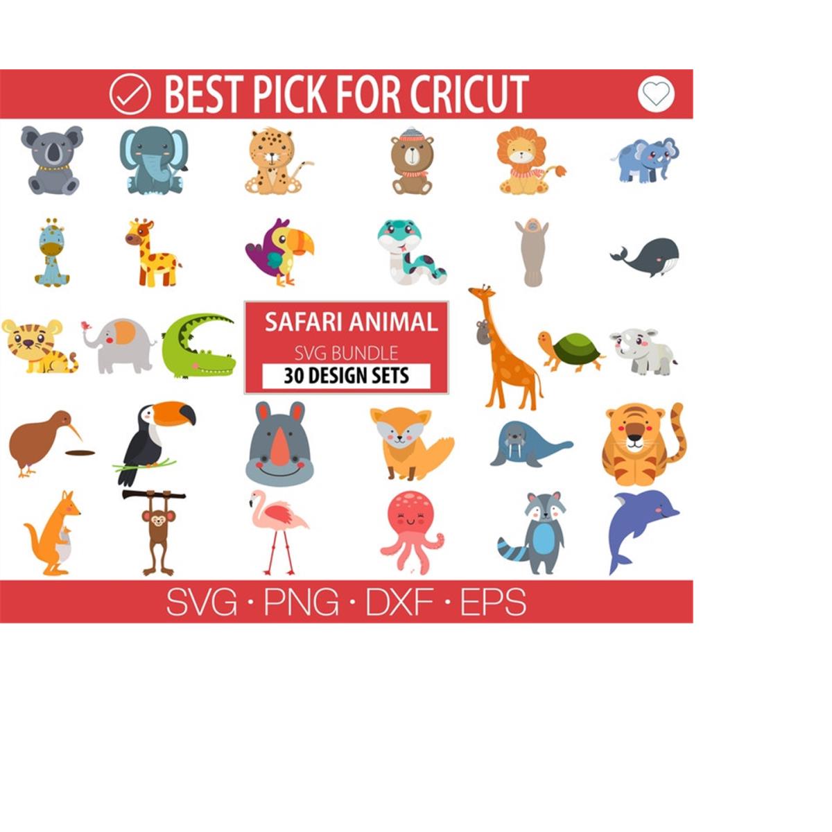 Safari Animals SVG Bundle, Jungle Svg, Animals Svg, Lion Svg | Inspire ...