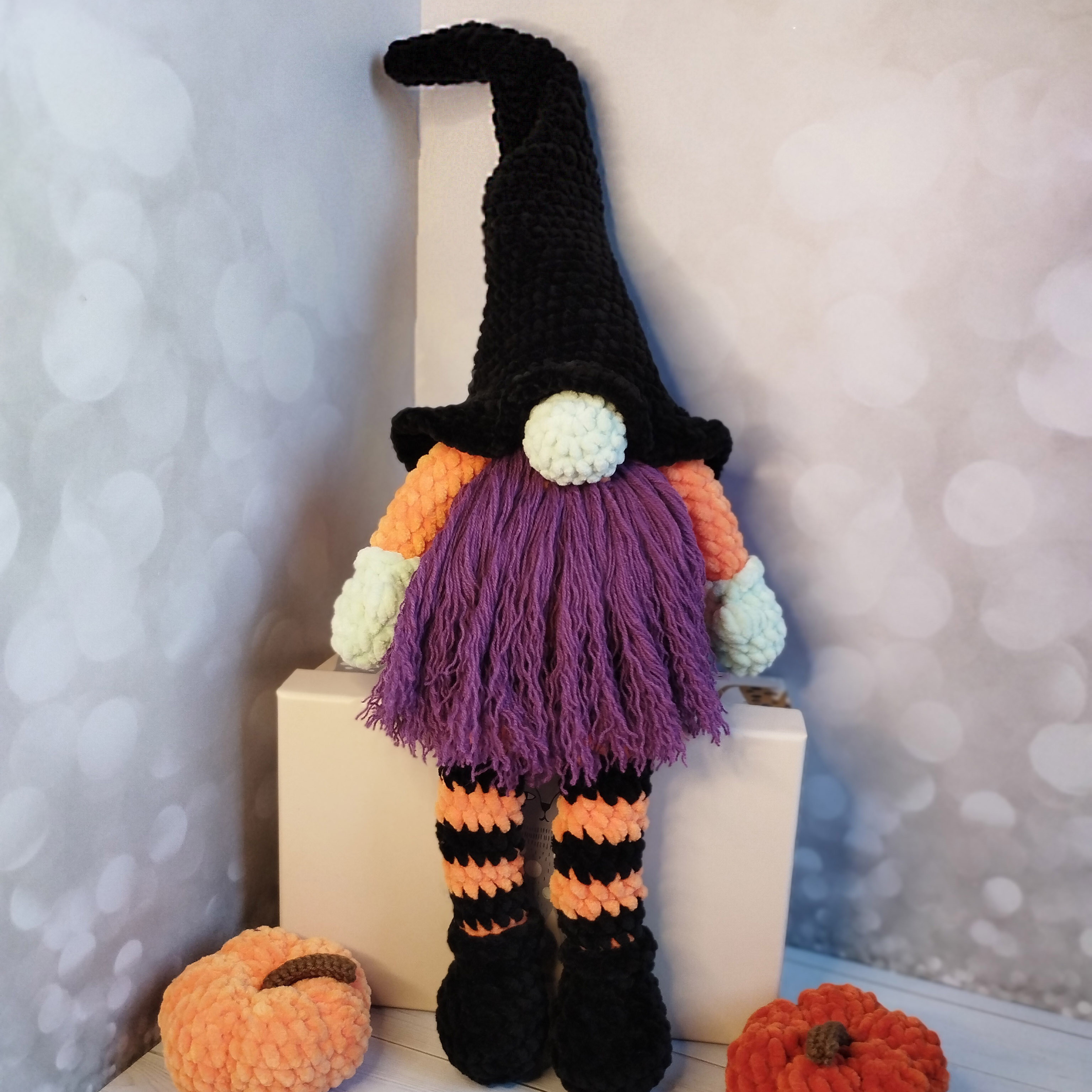 Crochet Halloween Gnome Witcher Interior Toy - Inspire Uplift