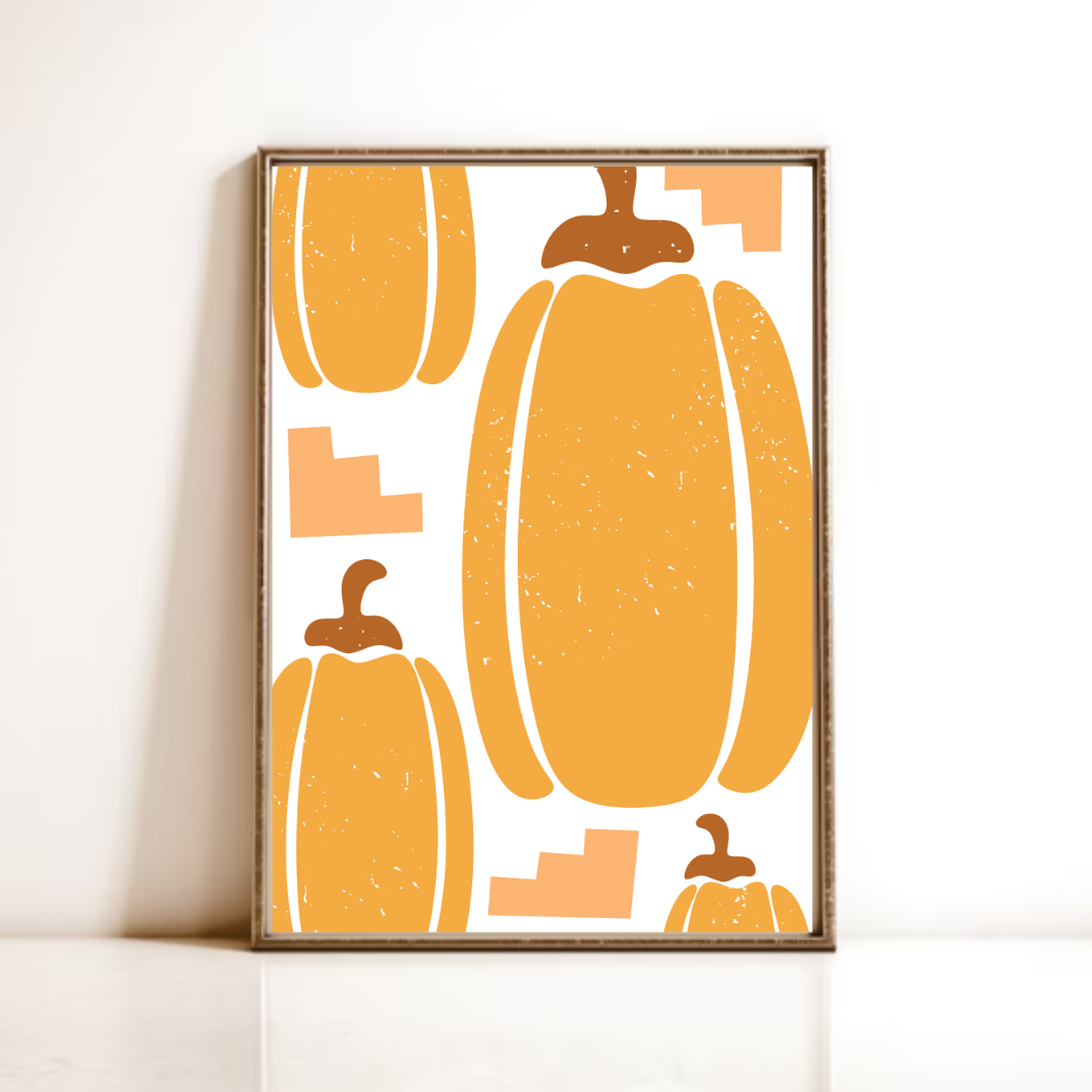Pumpkin Fall Print | Seasonal Autumn Artwork Home Decor | PR - Inspire ...
