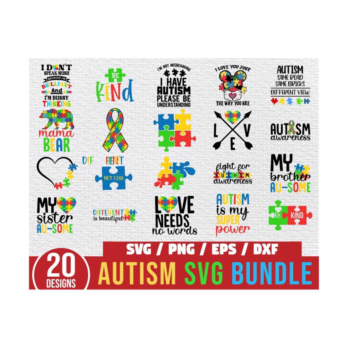 Autism SVG Bundle, Autism Awareness SVG, Autism Saying SVG, | Inspire ...
