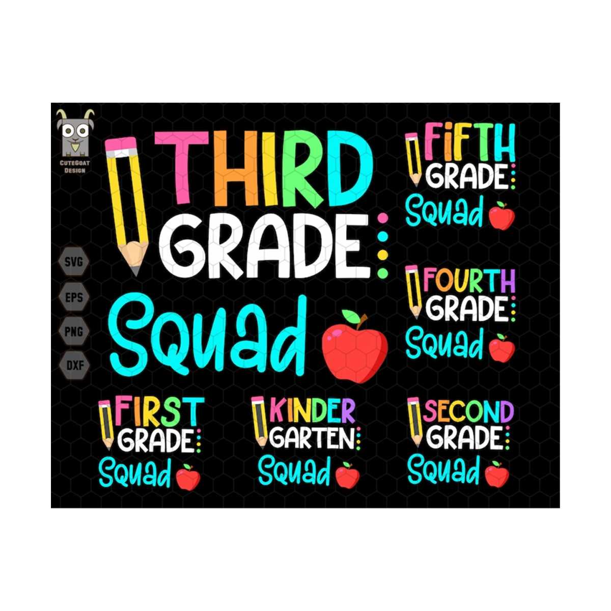 Third Grade Squad Svg, Back To School Svg Bundle, Retro Teac | Inspire ...