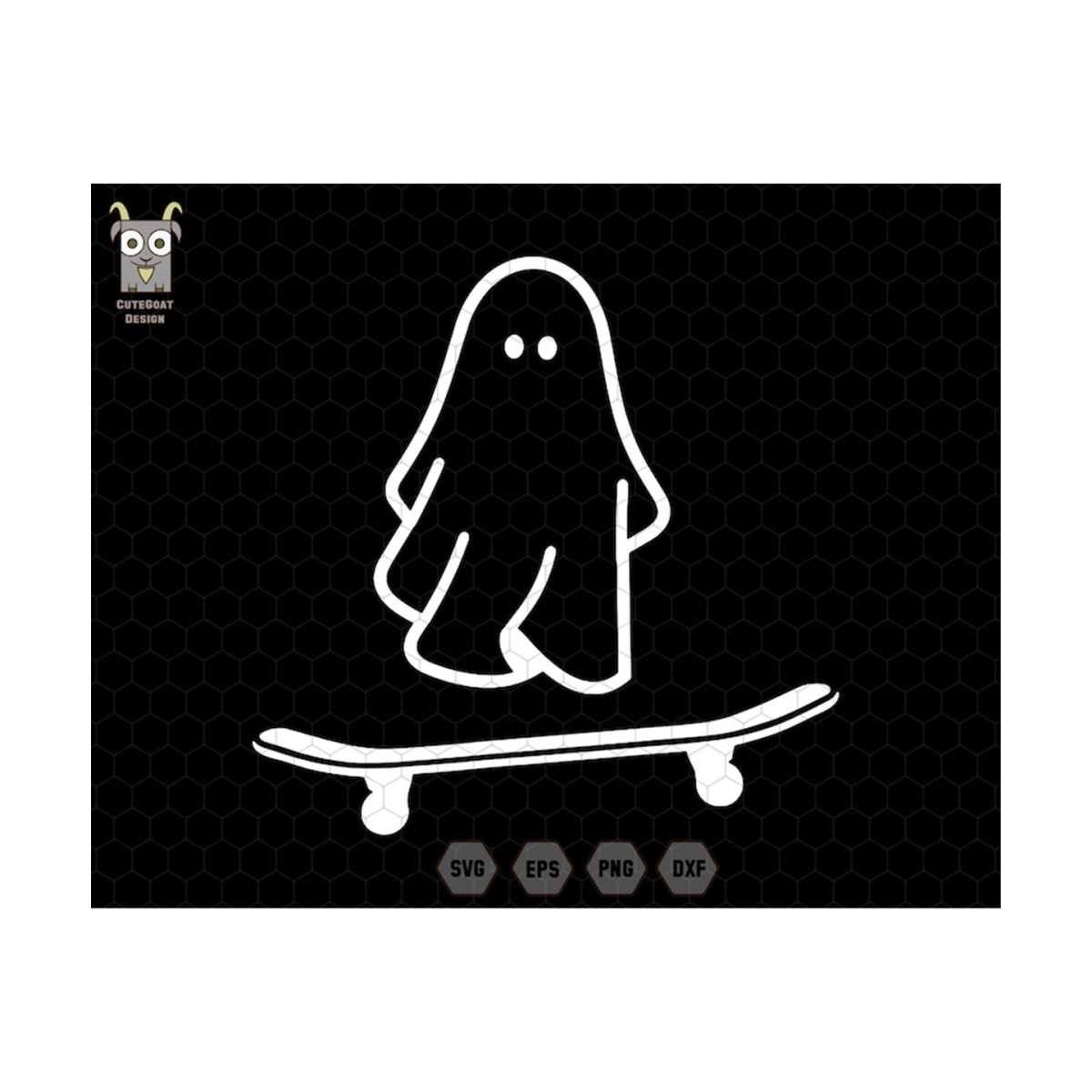 Halloween Skateboard Svg, Ghost Skateboarding Svg, Trendy Ha | Inspire ...