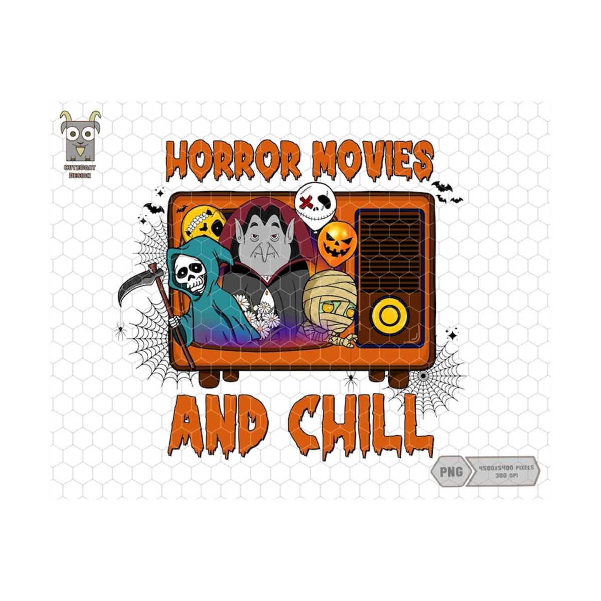 Horror Movies and Chill Png, Halloween Png, Spooky Vibes Png | Inspire ...