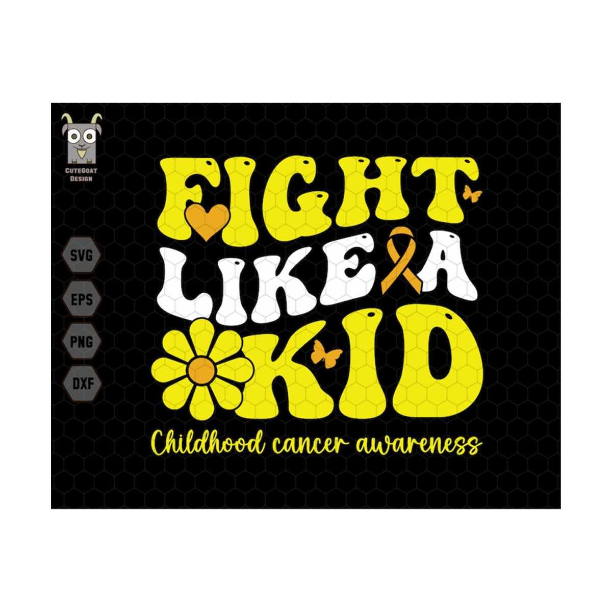 Fight Like A Kid Svg, Childhood Cancer Awareness Svg, Gold R | Inspire ...