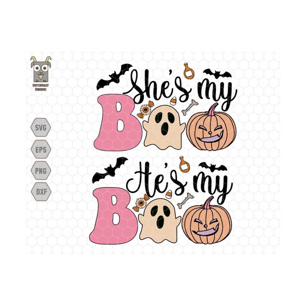 Couple Halloween Svg, She's My Boo Svg, He's My Boo Svg, Cut - Inspire ...