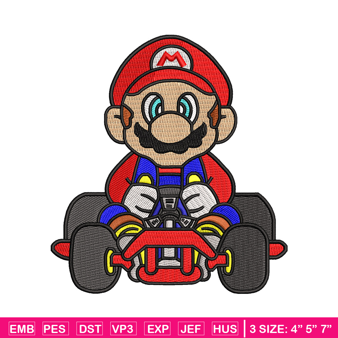 Mario car embroidery design, Mario embroidery, Embroidery fi | Inspire ...
