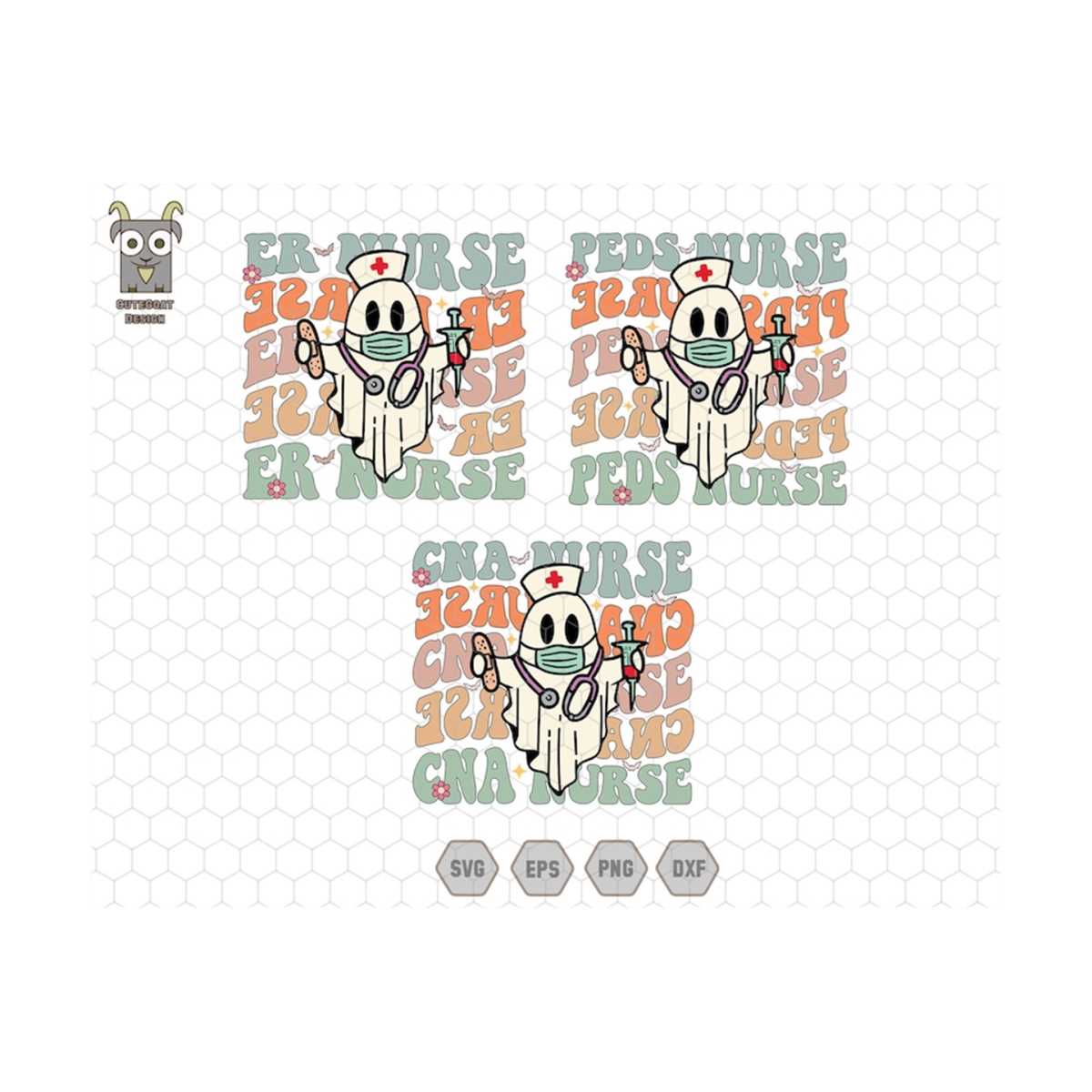 Nurse Halloween Svg Bundle, Nurse Svg, Cute Ghost Svg, Hallo | Inspire ...