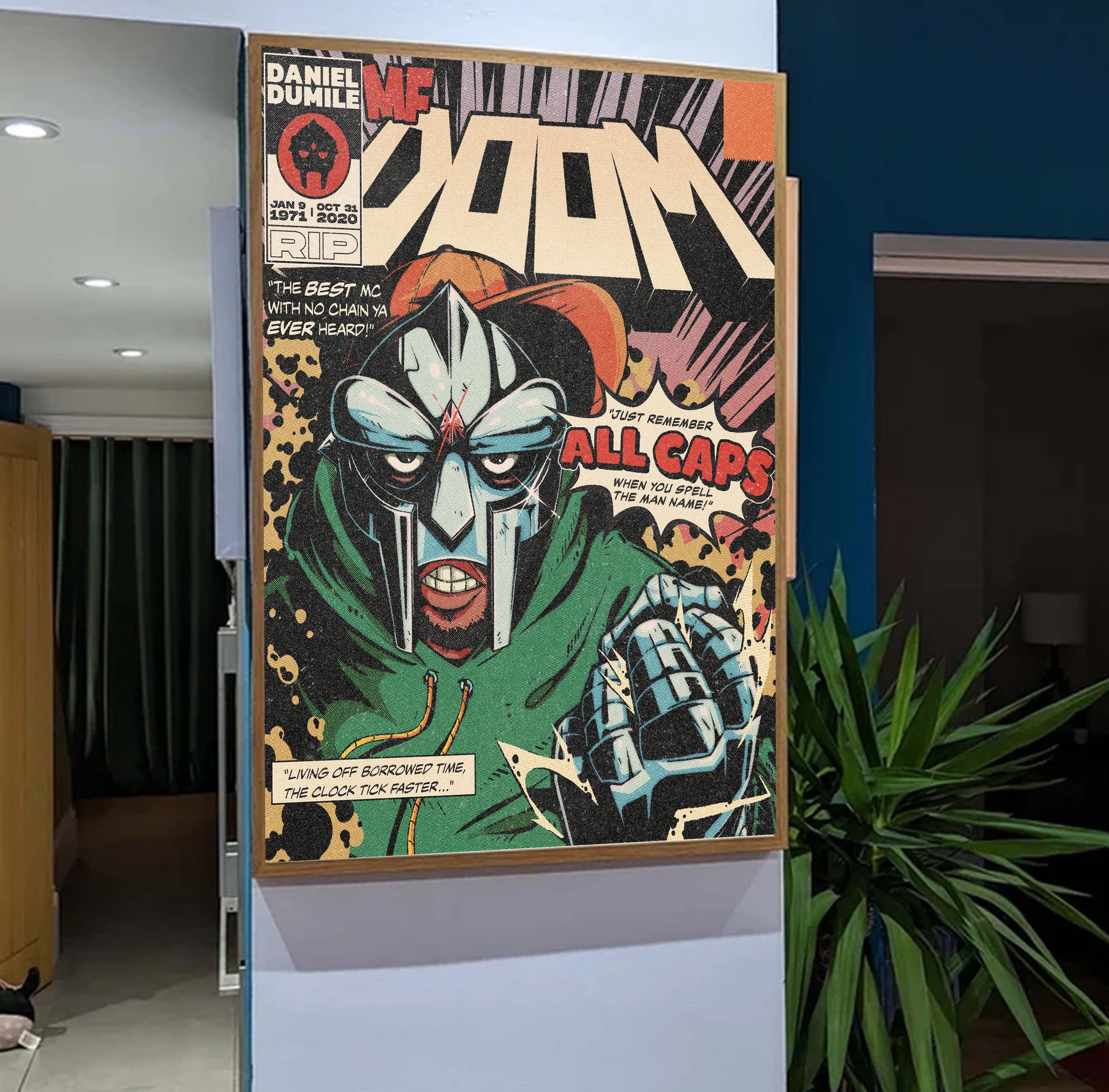 MF Doom Hip Hop Comics Vintage Poster | Inspire Uplift