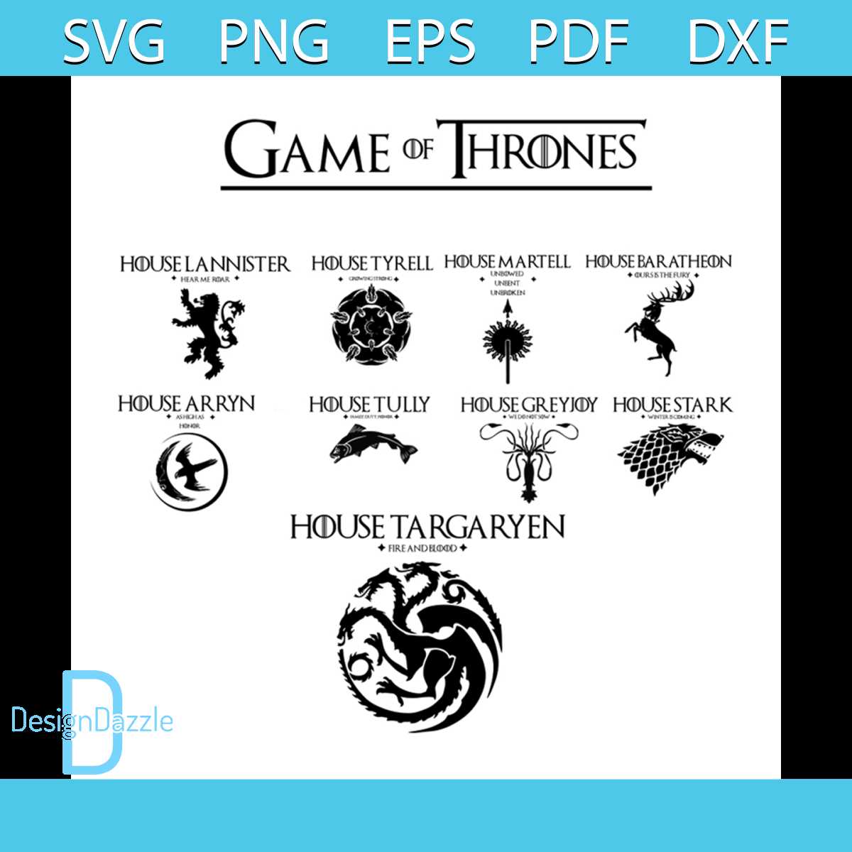 Game Of Thrones Logo Svg, Dany Tagaryen Svg, Dragon Svg, Cri | Inspire ...