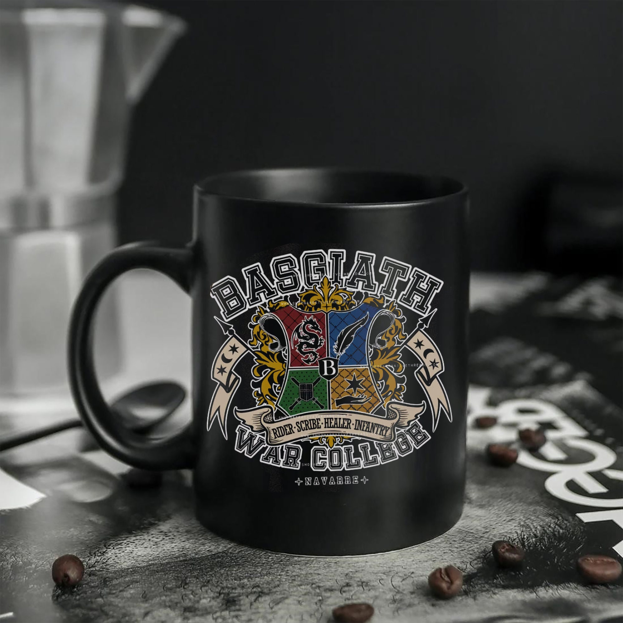 Basgiath War College Quarters Crest Mug, Fourth Wing Rebecca | Inspire ...